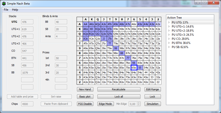 Simple Nash покерная программа-калькулятор для определения действия ...